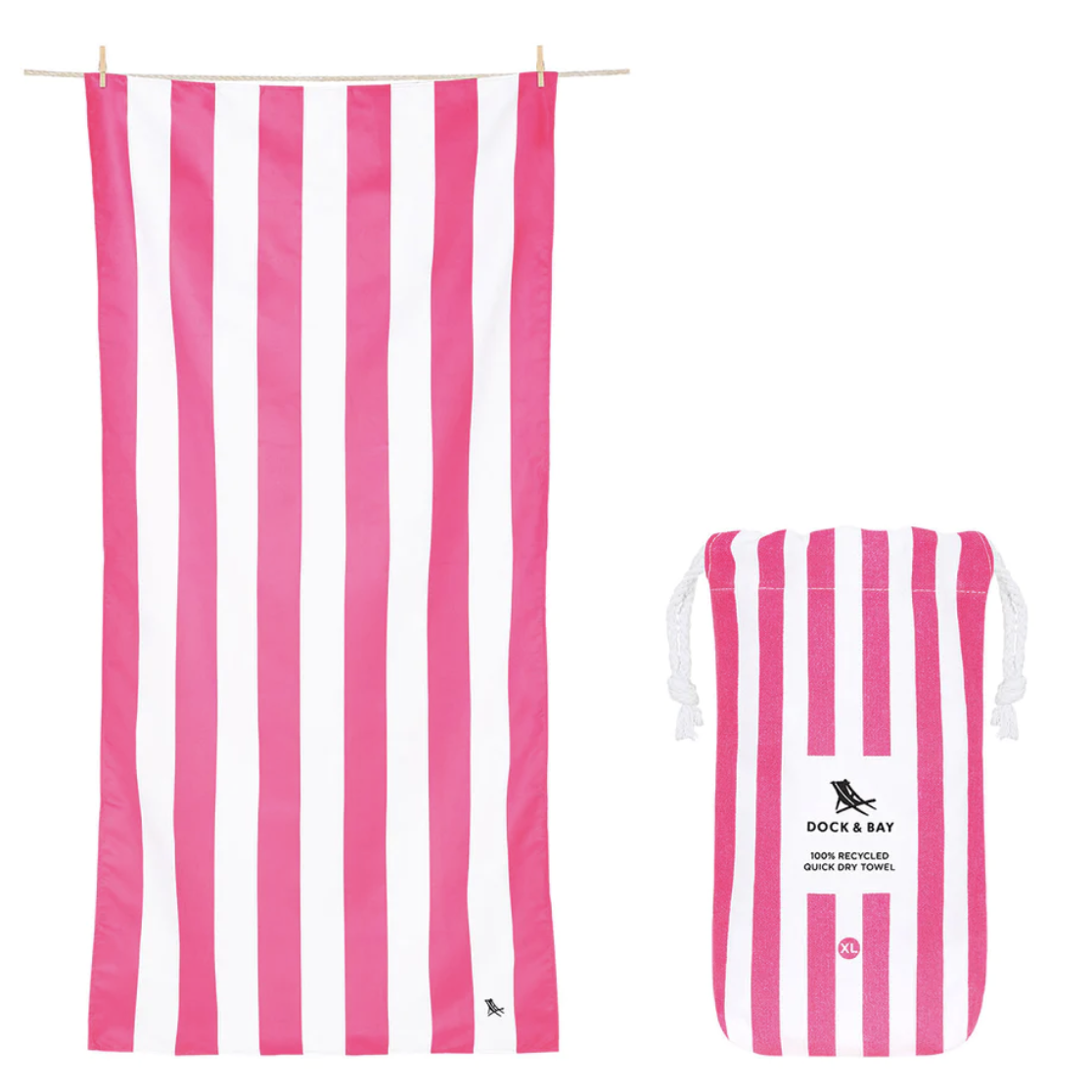 Dock & Bay : Beach Towel Cabana Collection L - Phi Phi Pink – Made on Earth