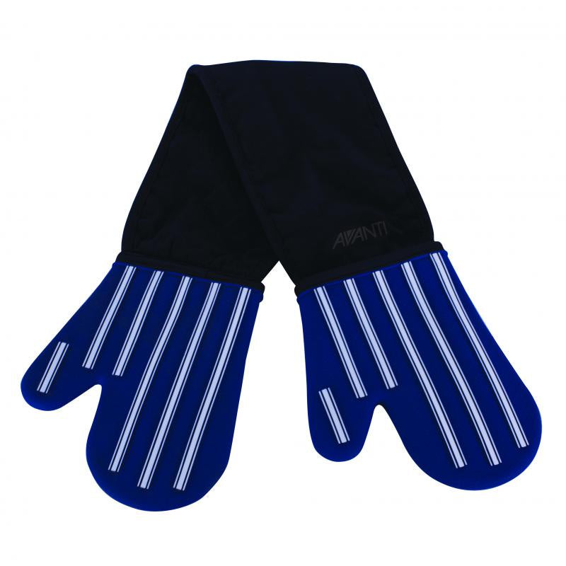Avanti Silicone Double Oven Glove - Blue Butcher Stripe – Made on Earth