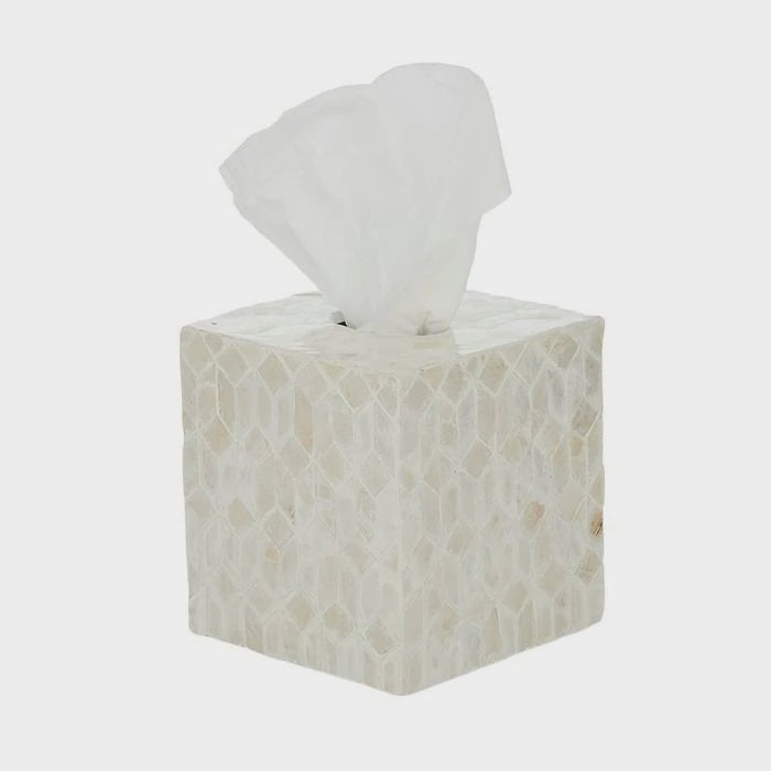 Belle Inlay Tissue Box Cover - Ivory – Made on Earth