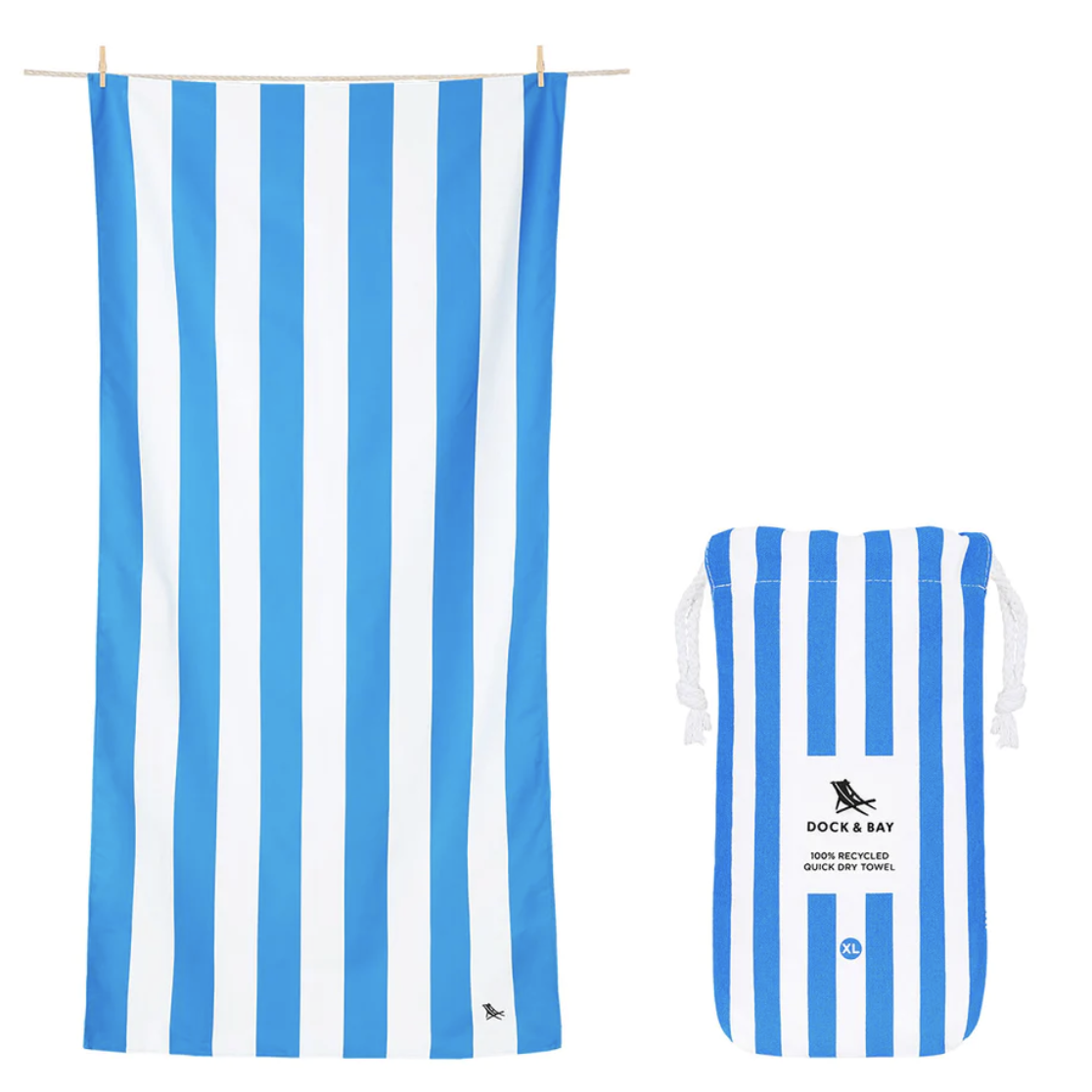 Dock & Bay : Beach Towel Cabana Collection L - Bondi Blue – Made on Earth