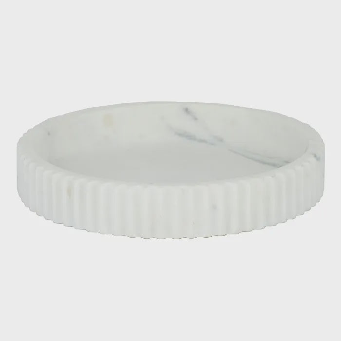 Mara White Marble Round Tray 26cm – Made on Earth