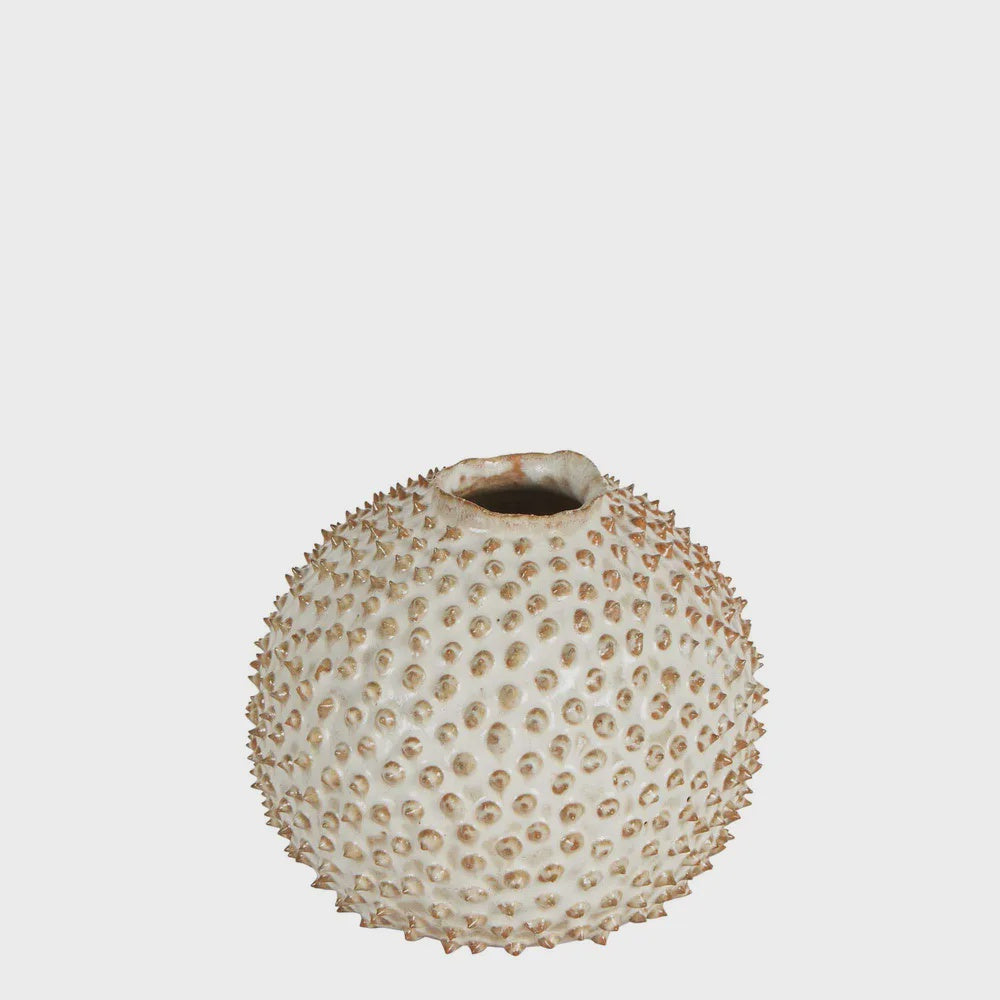 Spiked Egg Ceramic Vase Natural 12x11cm – Made on Earth